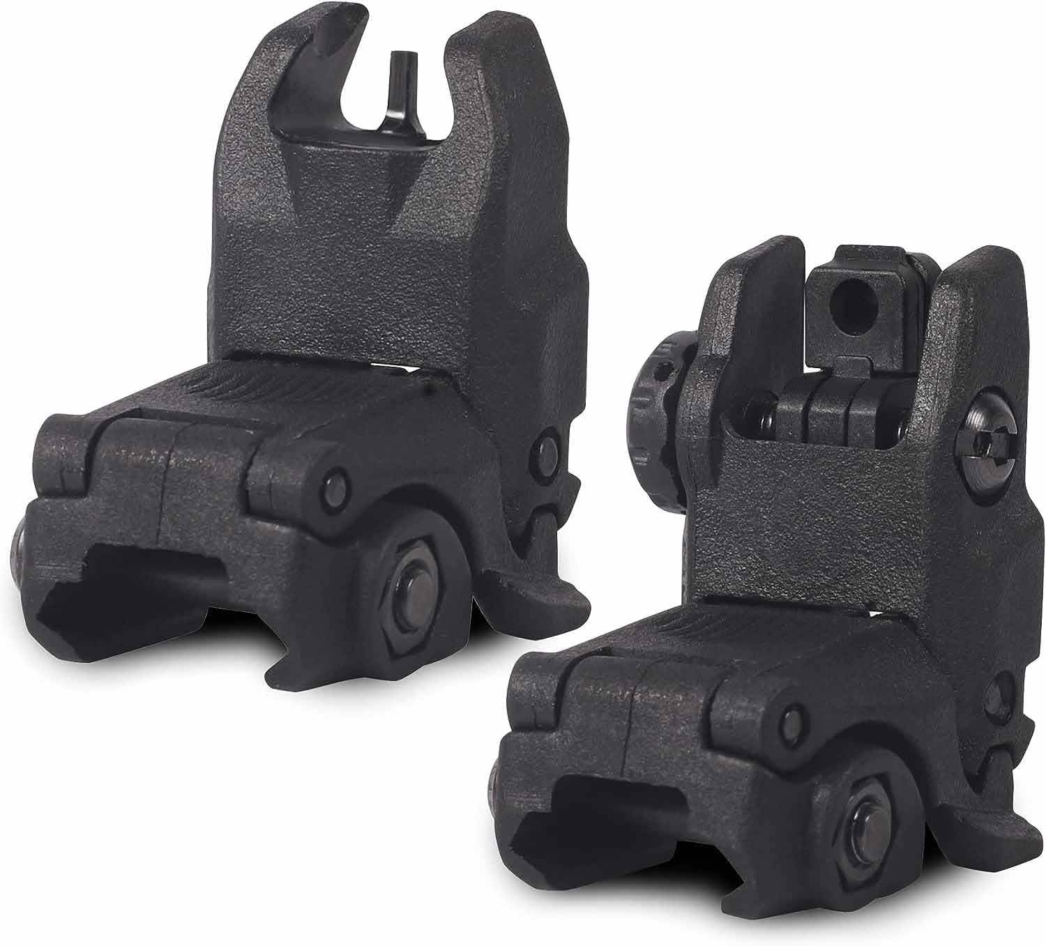 ADEGRIN Nylon Sight Front and Rear Flip Sights can be Mounted on Any Picatinny or Weaver Rail(Black)