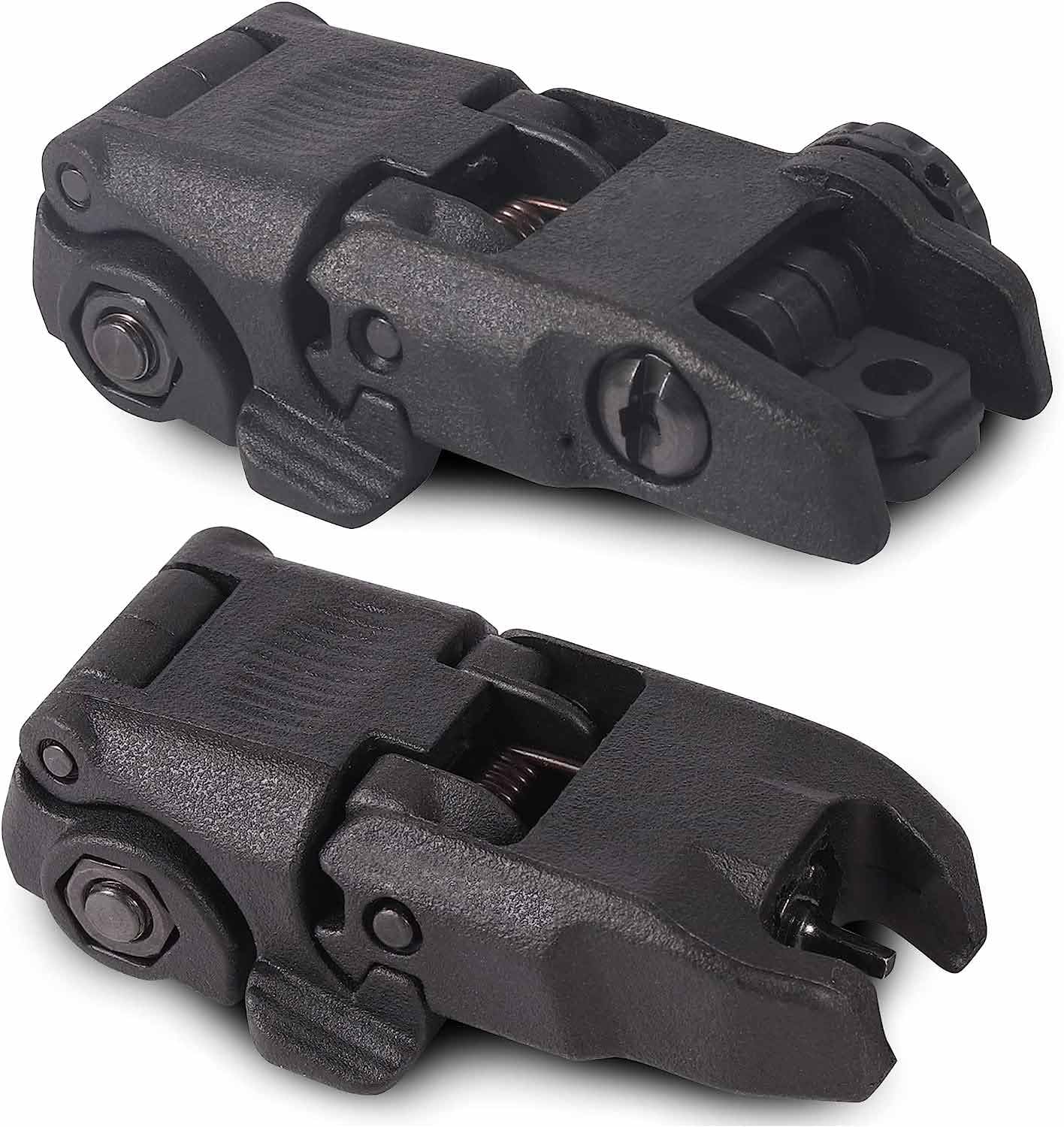 ADEGRIN Nylon Sight Front and Rear Flip Sights can be Mounted on Any Picatinny or Weaver Rail(Black)