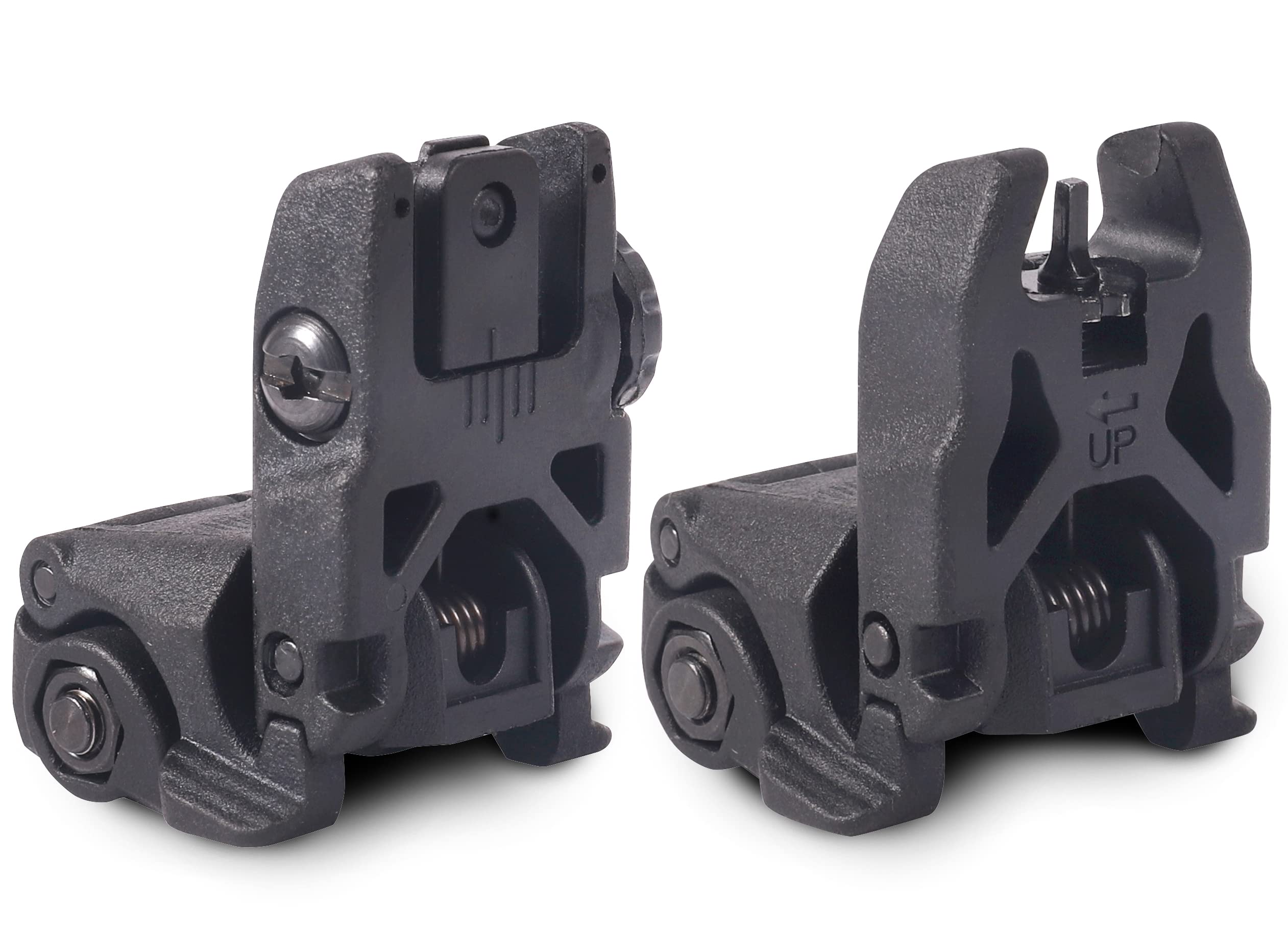 ADEGRIN Nylon Sight Front and Rear Flip Sights can be Mounted on Any Picatinny or Weaver Rail(Black)