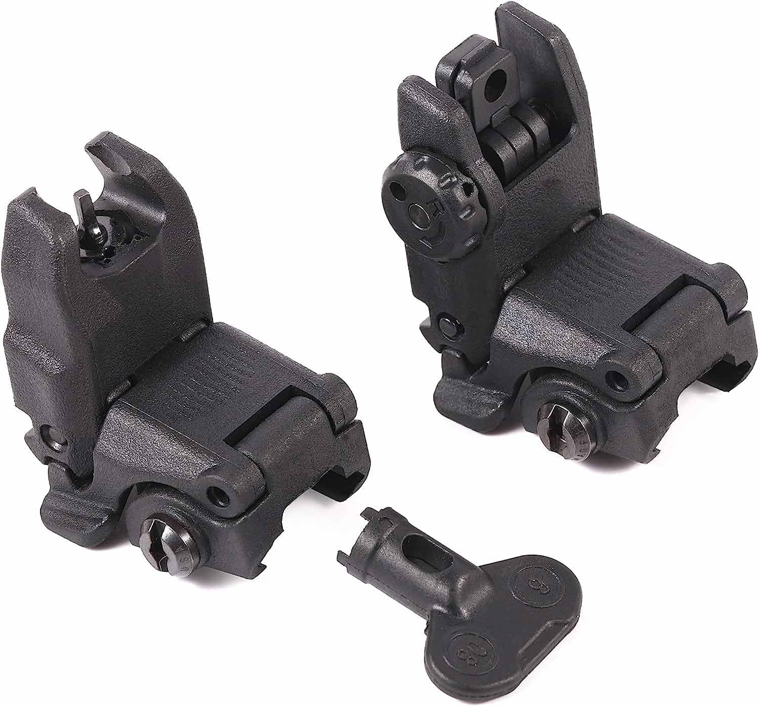 ADEGRIN Nylon Sight Front and Rear Flip Sights can be Mounted on Any Picatinny or Weaver Rail(Black)