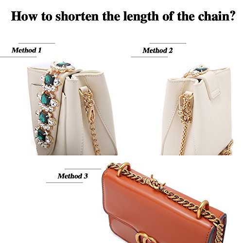 Swpeet 3Pcs Luxury Fashion 47 Inche Replacement Flat Chain Strap with Buckles Set, Perfect for DIY Metal Shoulder Cross Body Bag Hand Bag Purse Replacement ( Gold + Silver+ Gun-Black