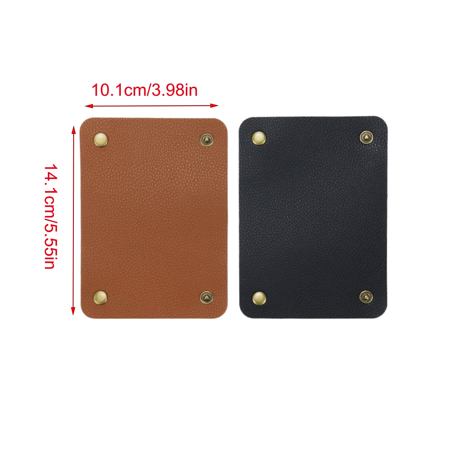 KUMGROT 4pcs PU Leather Women's Handbag Handle Protector Strap Covers for Purse, Handbag, Paper Bag Handle Protective Cover,Black and Brown
