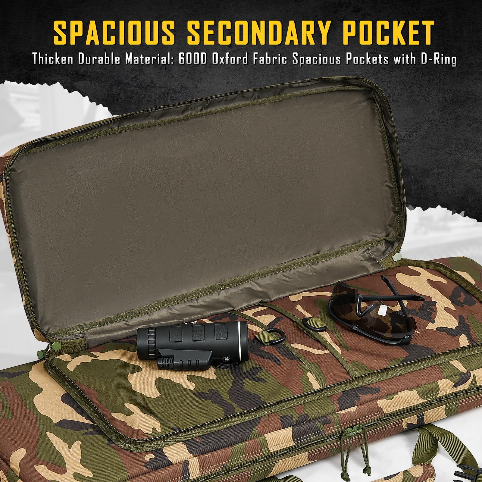 DULCE DOM 36 inch Double Case Soft Bag Gun Case, Perfect for Pistol Storage and Transportation, All Around Shooting Range Rifle Backpack, Indoor Outdoor