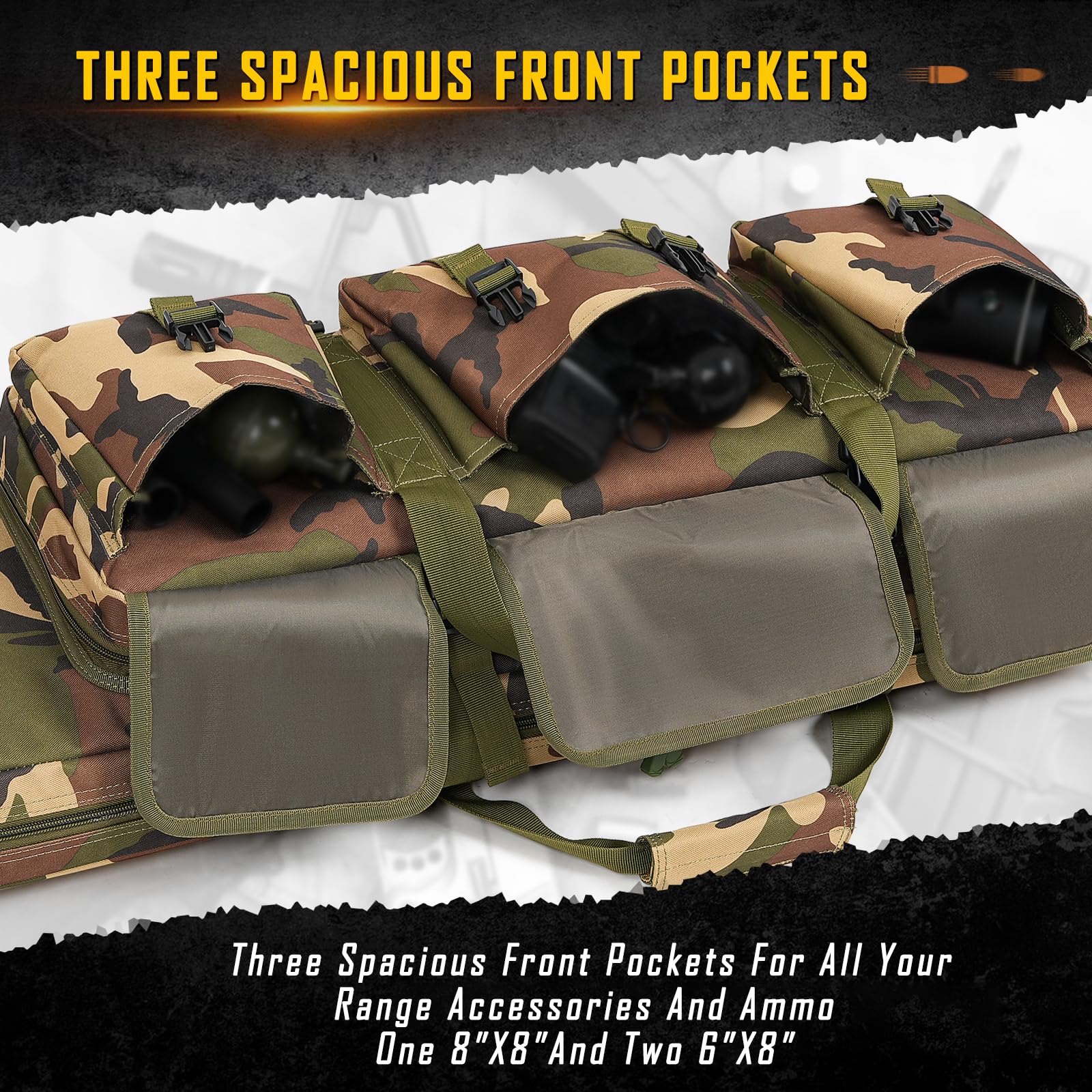 DULCE DOM 36 inch Double Case Soft Bag Gun Case, Perfect for Pistol Storage and Transportation, All Around Shooting Range Rifle Backpack, Indoor Outdoor