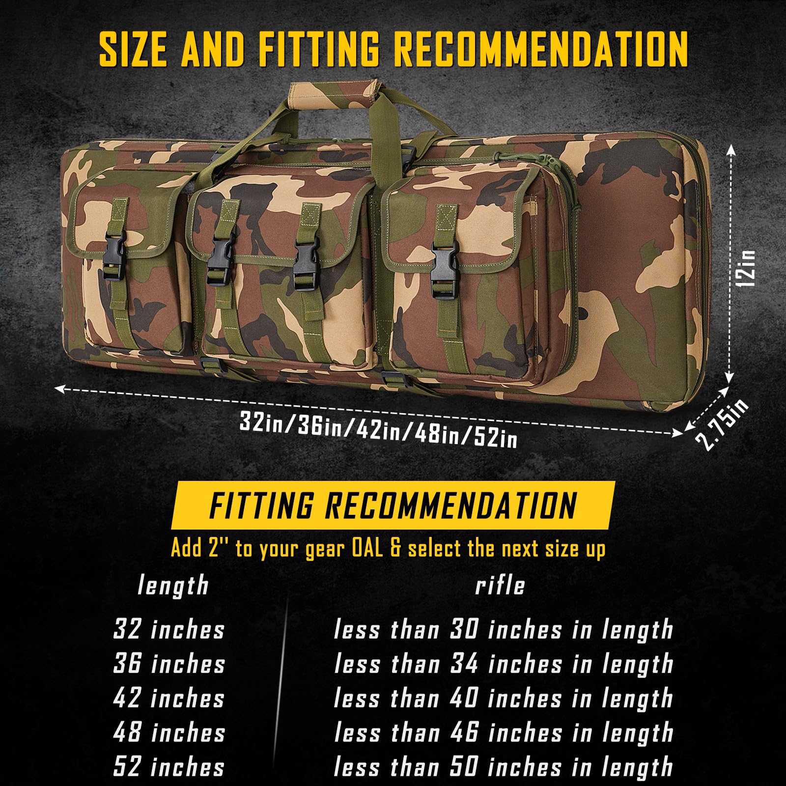 DULCE DOM 36 inch Double Case Soft Bag Gun Case, Perfect for Pistol Storage and Transportation, All Around Shooting Range Rifle Backpack, Indoor Outdoor