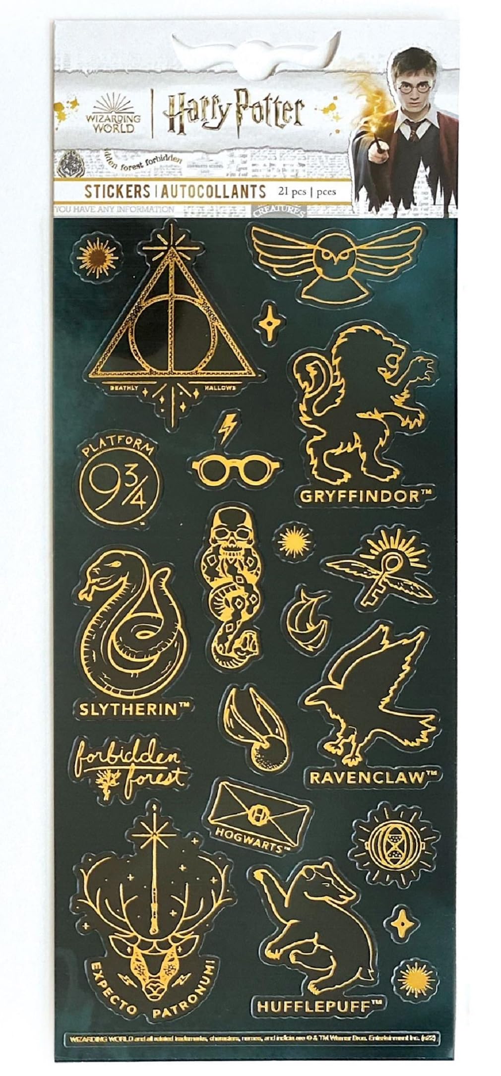 Paper House Productions Harry Potter Signs & Symbols Shiny Foil Enamel Effect Sticker Sheet for Crafts, Scrapbooking & Collecting