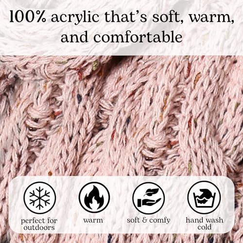 Funky Junque Hat Scarf Glove Set for Women Christmas Gifts Winter Matching Beanie Infinity Scarf Texting Gloves Confetti Indi Pink