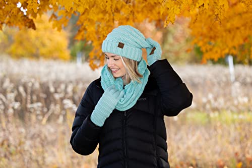 Funky Junque Hat Scarf Glove Set for Women Christmas Gifts Winter Matching Beanie Infinity Scarf Texting Gloves Confetti Indi Pink