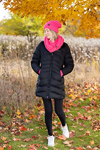 Funky Junque Hat Scarf Glove Set for Women Christmas Gifts Winter Matching Beanie Infinity Scarf Texting Gloves Confetti Indi Pink