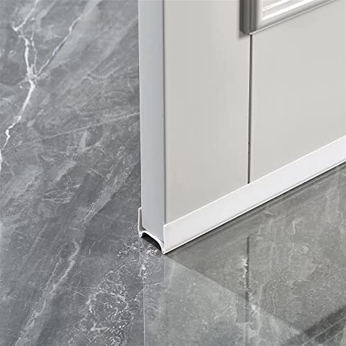Under Door Draft Stopper, Bottom Seal Weather Stripping - Removable and Washable Insulation Noise Dustproof Strip,Yellow,Blue,Gray, White,Brownunder Bottom Door Weather Stripping (White)