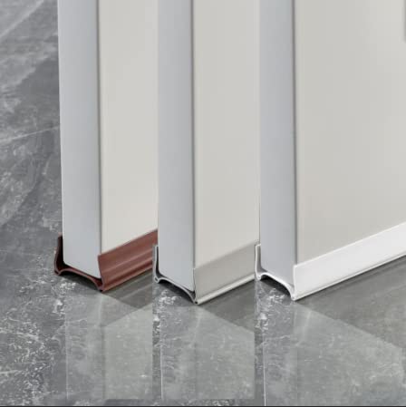 Under Door Draft Stopper, Bottom Seal Weather Stripping - Removable and Washable Insulation Noise Dustproof Strip,Yellow,Blue,Gray, White,Brownunder Bottom Door Weather Stripping (White)