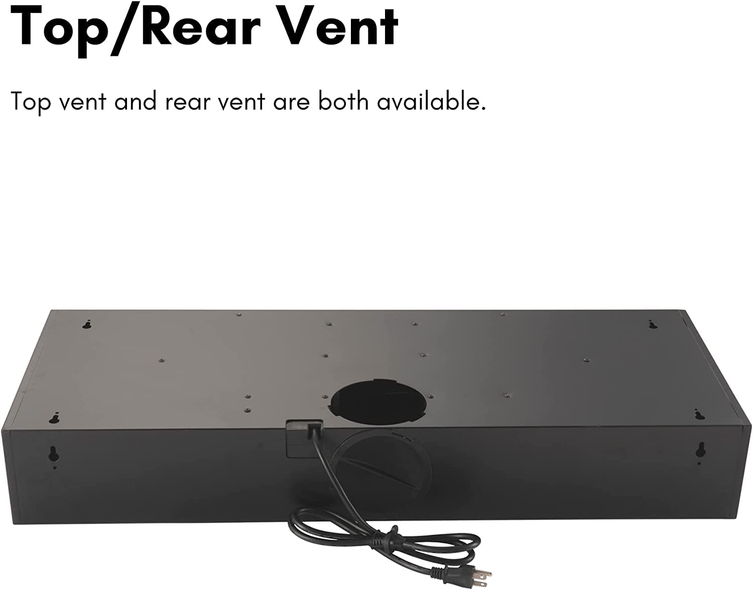HTH HTHomeprod 36 Inch Under Cabinet Range Hood Stainless Steel Kitchen Stove Vent 3 Speeds Exhaust Fan Black Color