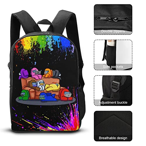 Val Pasco 17 inches Adult Large-capacity Shoulder Bag,Printed Multifunctional Convenient Backpack,Suitable for Travel, Summer Camp, Mountain Climbing