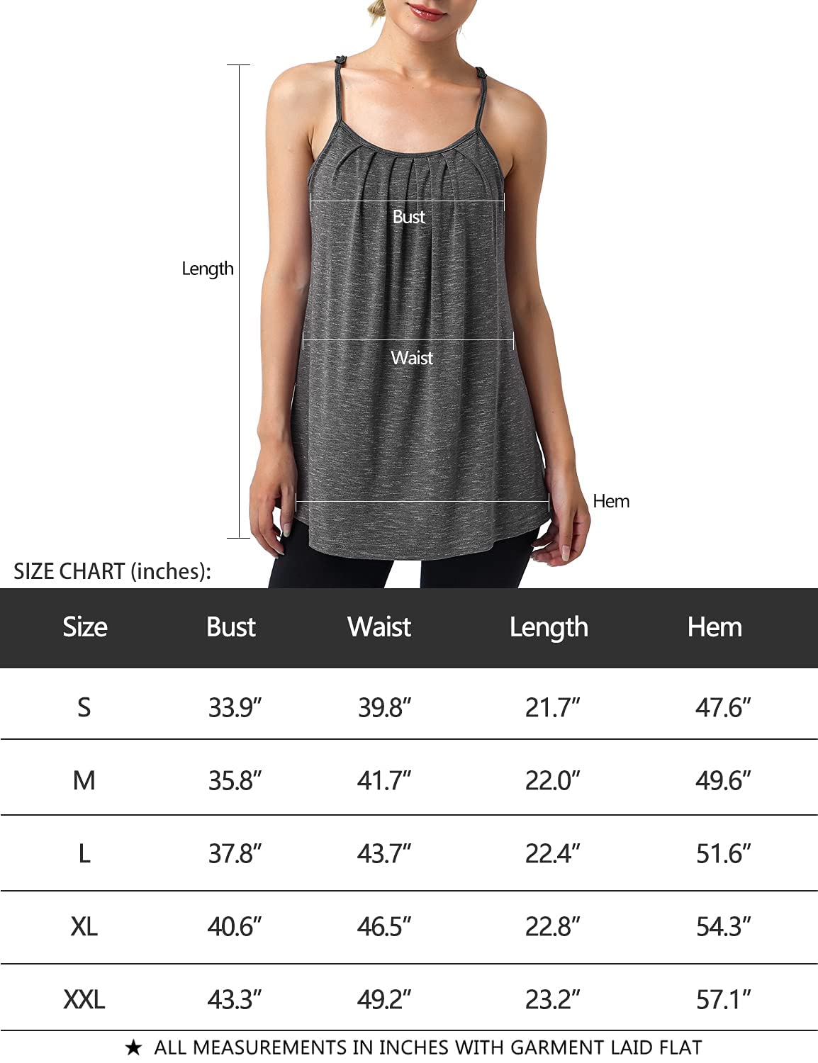 Hibelle Cami with Built in Bra, Spaghetti Strap Tanks Workout Clothes for Women Plus Size Relaxed Fit Breathable Clothing Summer Sleeveless Tunic Tops Mint Green XX-Large