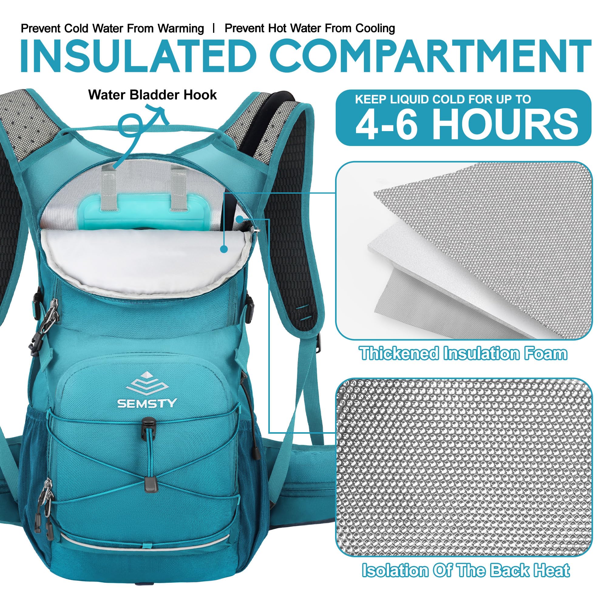 Hydration Backpack 25L, Hiking Backpack with 3L Water Bladder, Light Water Backpack for Camping Cycling or Daily Men Women