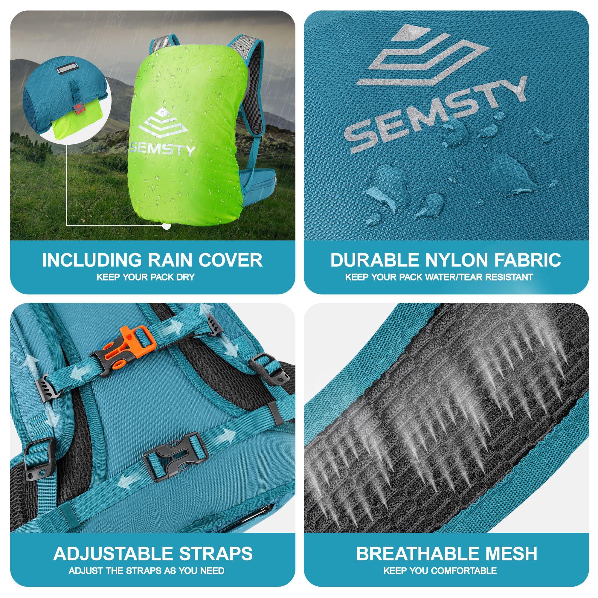 Hydration Backpack 25L, Hiking Backpack with 3L Water Bladder, Light Water Backpack for Camping Cycling or Daily Men Women