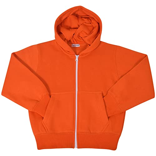 A2Z 4 Kids Unisex Plain Tracksuit Hoodie with Joggers Jogging Sweatpants Set - T.S Plain Orange 7-8