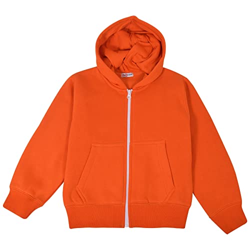 A2Z 4 Kids Unisex Plain Tracksuit Hoodie with Joggers Jogging Sweatpants Set - T.S Plain Orange 7-8