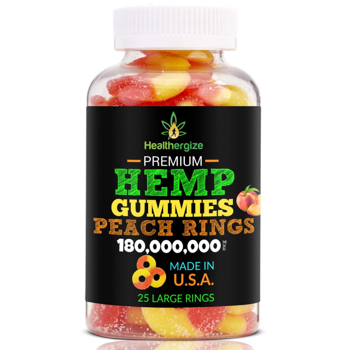 2PACK Hemp Gummies-Fresh Butterflies and Delicious Hemp Gummy Peach-for Sleep, Calm and Relax-Inflammation Natural Hemp Party-Made in USA