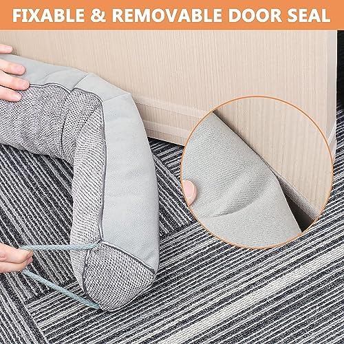 Triangle Under Door Draft Stopper Noise Blocker 36 Inches for Door Bottom Air Seal Insulation and Soundproof, Heavy Duty Weather Guard Snake Stripping, Gray