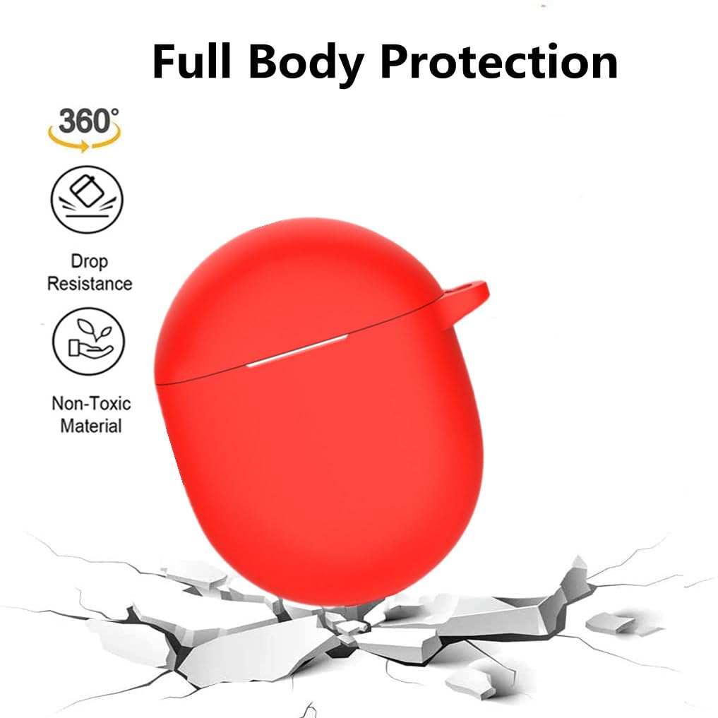 Ankersaila Case Compatible with Google Pixel Buds Pro 2022,Soft Silicone Shockproof Anti-Scratch Protective Cover (Red)