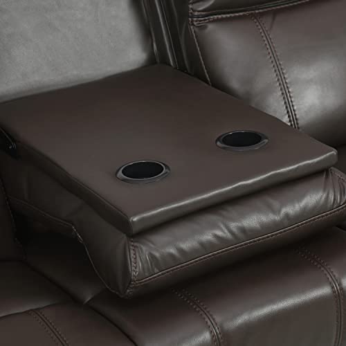 Lexicon Tuers Manual Double Reclining Sofa, Brown