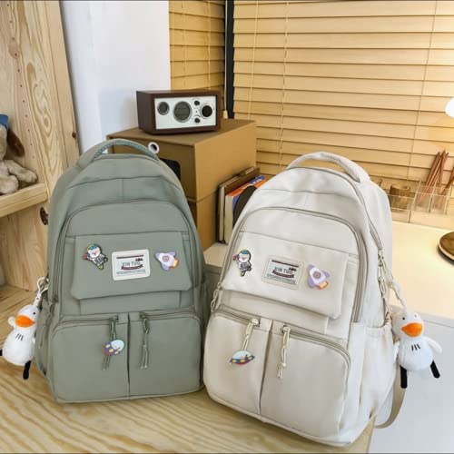 RRRWEI Kawaii Backpack With Kawaii Pin And Accessories Cute Backpack School Backpack For Teens Girls Aesthetic Backpack (green)