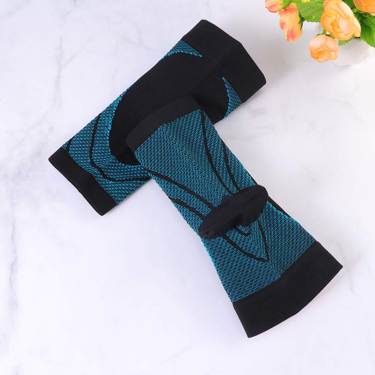 Healifty Socks Plantar Compression Foot Faja for Ankle Support Elastic Socks Lackish Pair