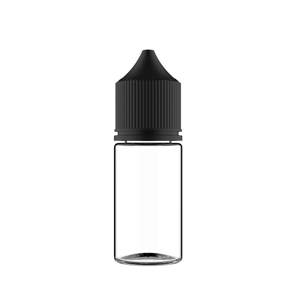 Chubby Gorilla 30ML v3 Stubby Unicorn Bottle Clear Bottle with Black Cap - (5pack)