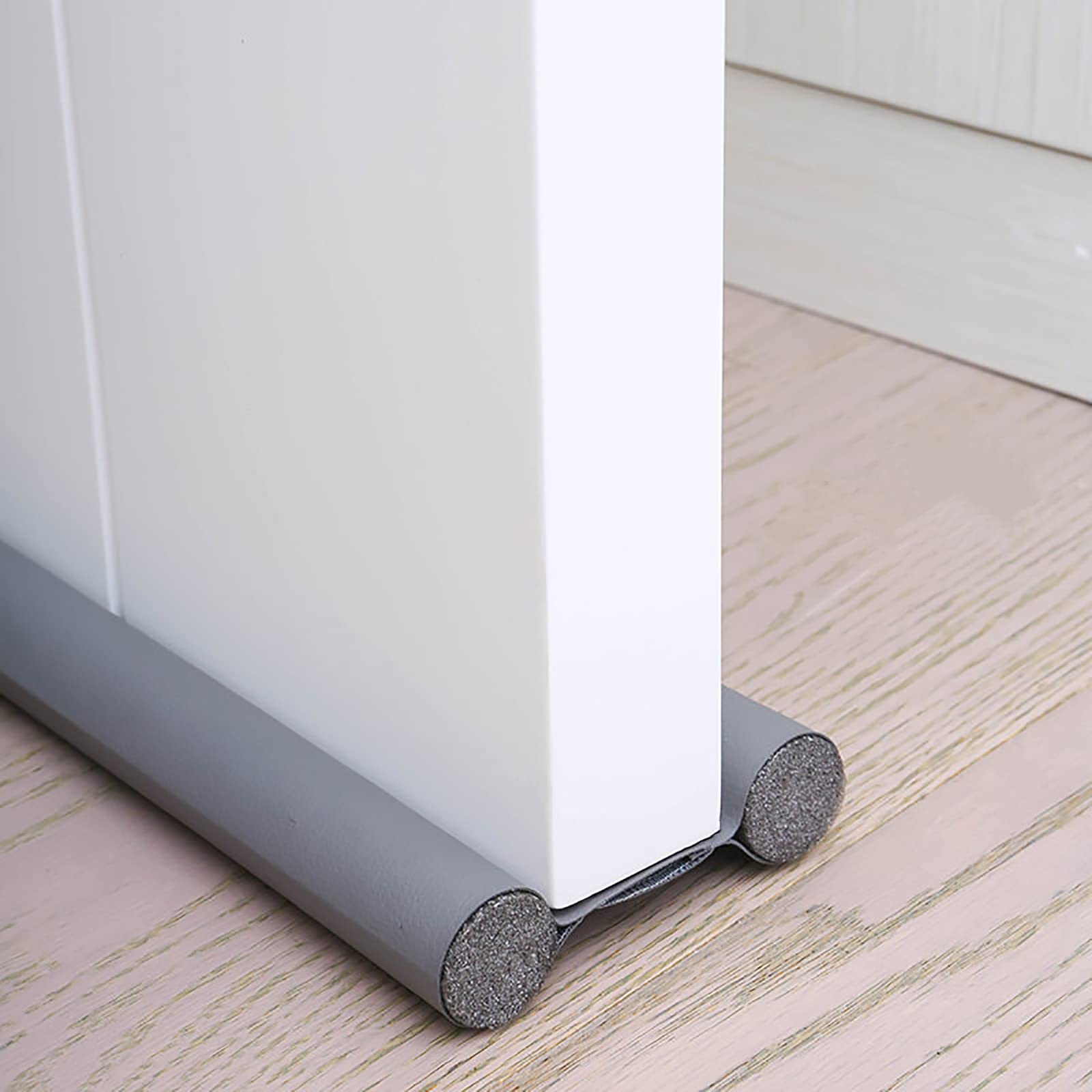 Door Draft Stopper 37 Inch Adjustable Door Bottom Stopper Dust-Proof, Draft-Proof, Water-Proof, Winter-Proof, Block Light, Block Noise (Grey)
