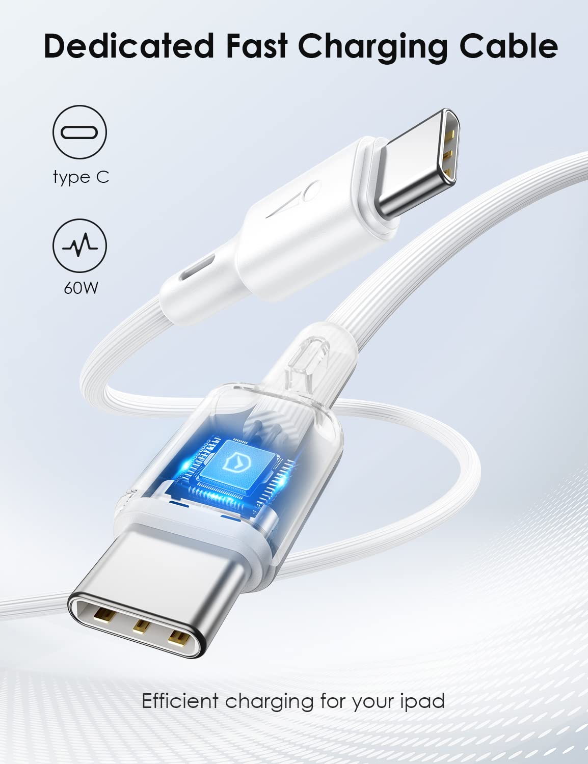 oraimo 20W USB C Charger Block with USB C to C Fast Charging Cable for iPad Pro 12.9, iPad Air 4/ Air 3/ Pro 12.9/ Pro 11, Google Pixel