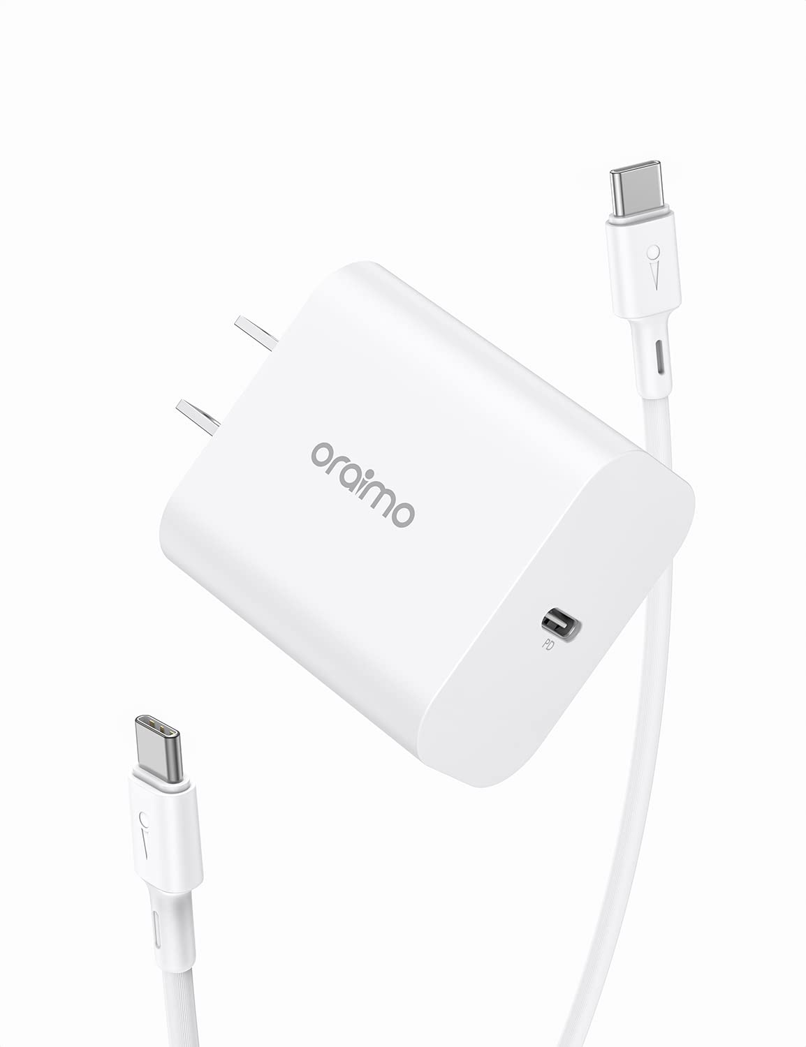 oraimo 20W USB C Charger Block with USB C to C Fast Charging Cable for iPad Pro 12.9, iPad Air 4/ Air 3/ Pro 12.9/ Pro 11, Google Pixel