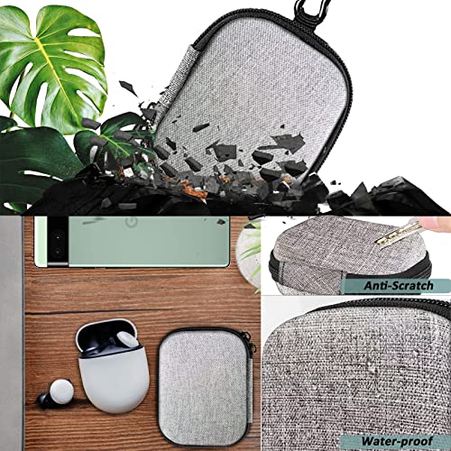 Compatible for Google Pixel Buds Pro 2022 Case, [Portable] [Keychain] [Storage Bag] Hard Case for Google Pixel Buds Pro/Pixel Buds A-Series/Pixel Buds 2 Case (Grey)