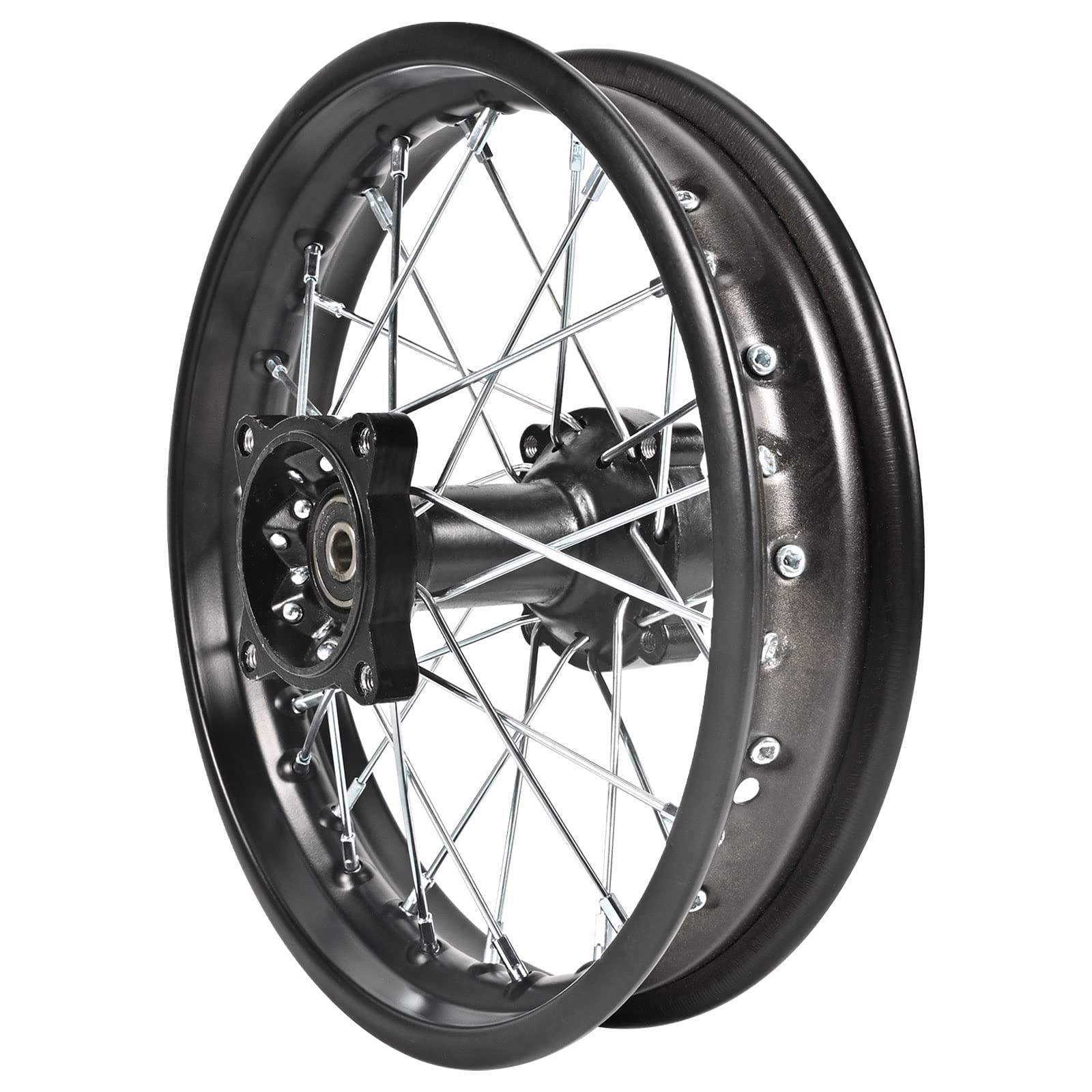 Trkimal Rear Wheel Rim Hub for Motocross Off Road Dirt Pit Bike (80/100-12 (12mm Bearing))