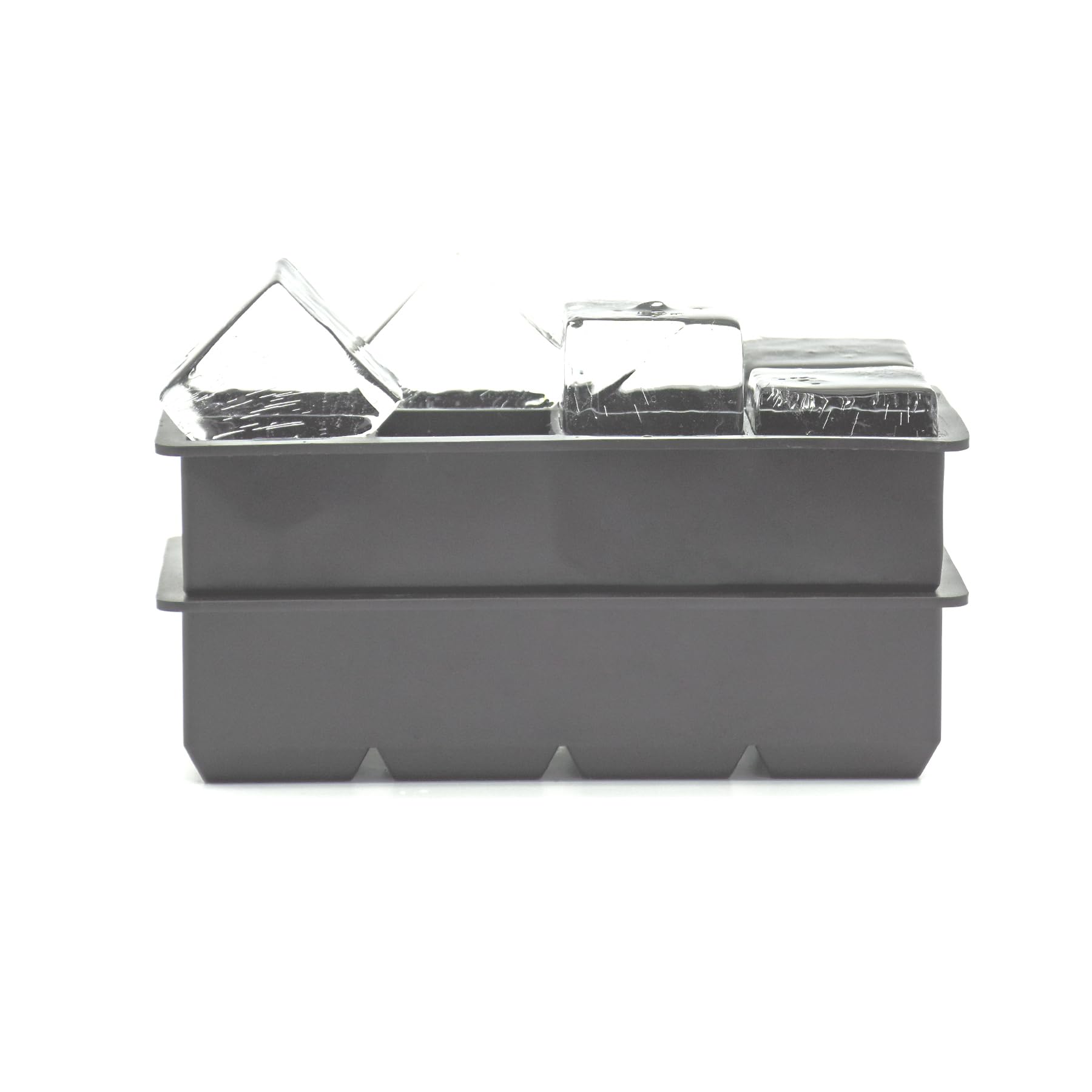 Bangp Large Ice Cube Trays 2 Pack,Big Ice Cube Molds with Removable Lids,Easy Release and Stackable Silicone Ice Cube Tray,Make 16 Big Square Ice Cubes for Whiskey,Cocktails