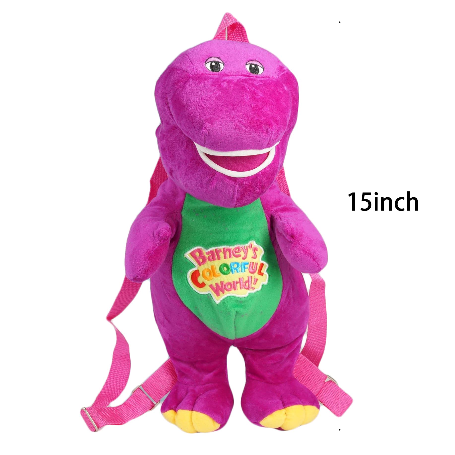 faqhuv Barney Purple Dinosaur Back-Pack Colorful World Plush Soft Animal