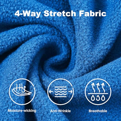 Dagacci Medical Uniform Unisex Warm Up Zip Front Fleece Scrub Jacket for Women and Men, Royal Blue, L