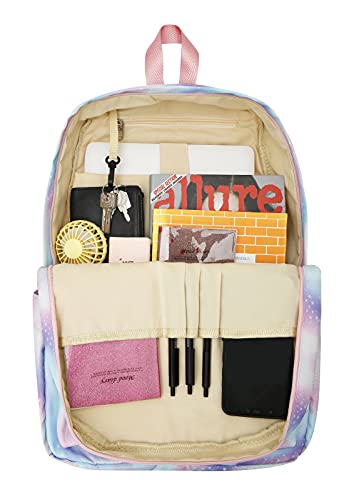 Backpack for Teen Girls School Backpack Bookbag Set with Lunch Box and Pencil Bag Water-Resistant & Light weight (Blue Galaxy)