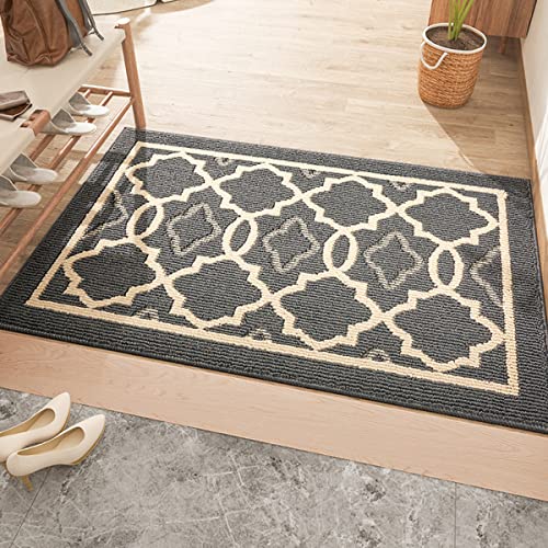 Doormats for Indoor Entrance Home - 32x48Inches Dirt Trapper Door Mat Indoor Outdoor, Water Absorbing Door Mat, Indoor Entryway Rug, Non Slip Door Mat Indoor, Dark Grey