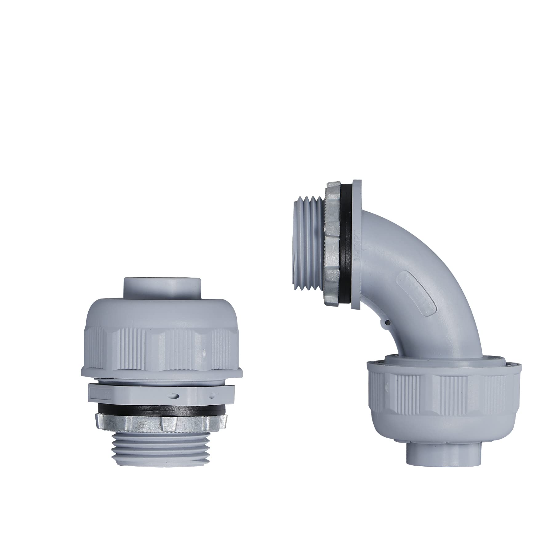 Neorexon Liquid-Tight Conduit and Connector Kit 1/2inch 25ft, Flexible Non Metallic Liquid Tight Electrical Conduit w/UL Certification, Electrical Conduit Kit with 5 Straight, 5 Angle Fittings