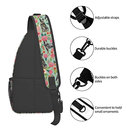 Faqcepg Blue Heeler Dog Unisex Shoulder Backpack Sling Chest Crossbody Bag Cover Pack Rucksack