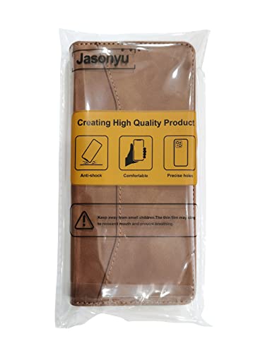 Jasonyu Flip Wallet Case for Google Pixel 7 Pro 5G,Leather Magnetic Folio Cover with Card Holder,Kickstand - TPU Shockproof Durable Protective Phone Case,Brown