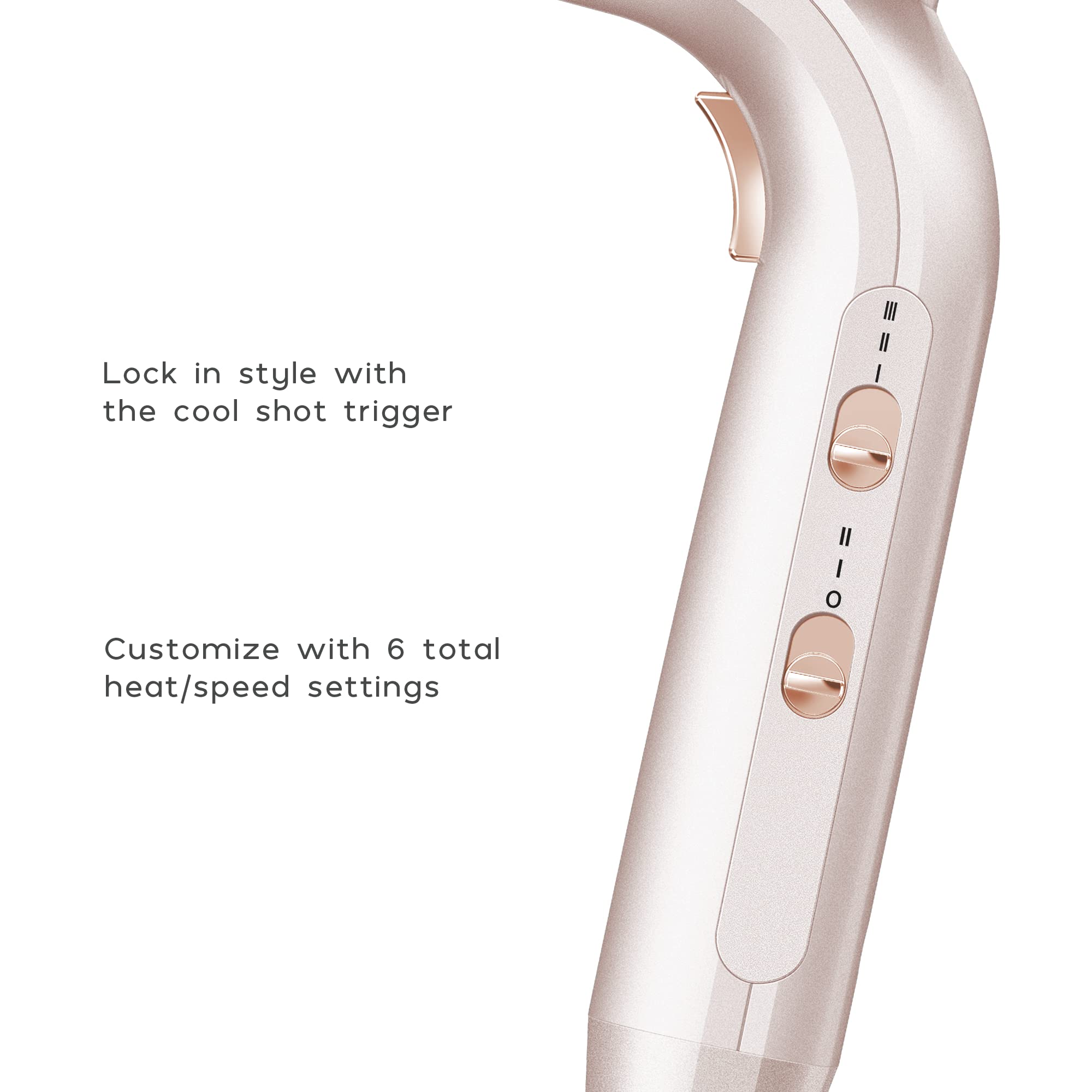 INFINITIPRO BY CONAIR SmoothWrap Hair Dryer with Diffuser | Blow Dryer for Less Frizz, More Volume and Body | With Advanced Plasma and Ceramic Technology | Pink Champagne