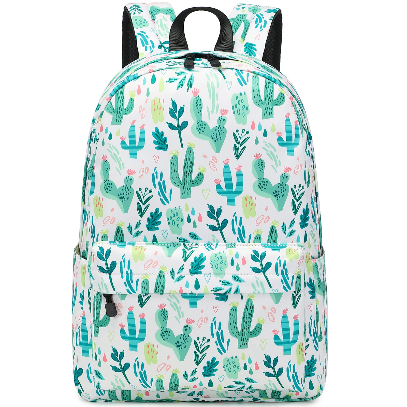 MIRLEWAIY 15.7 inch Kids Travel Backpack for School Girls Elementary, Cactus