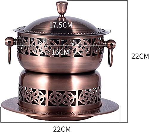 Chafing Dish Buffet Stainless Steel Food Warmer - Soup Pot Cookware with Alcohol Lamp - Shabu-Shabu Chinese Hot Pot -Great for Entertaining Restaurant (Color : Copper)