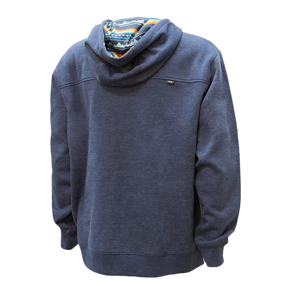 HOOEY Men’s Western Lifestyle Sweatshirt Drawstring Hoodie (Large, 2.0 Logo - Navy)