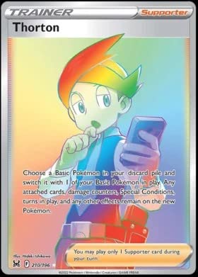 Pokemon - Thorton 210/196 Lost Origin - Full Art Trainer - Secret Rainbow Rare Foil