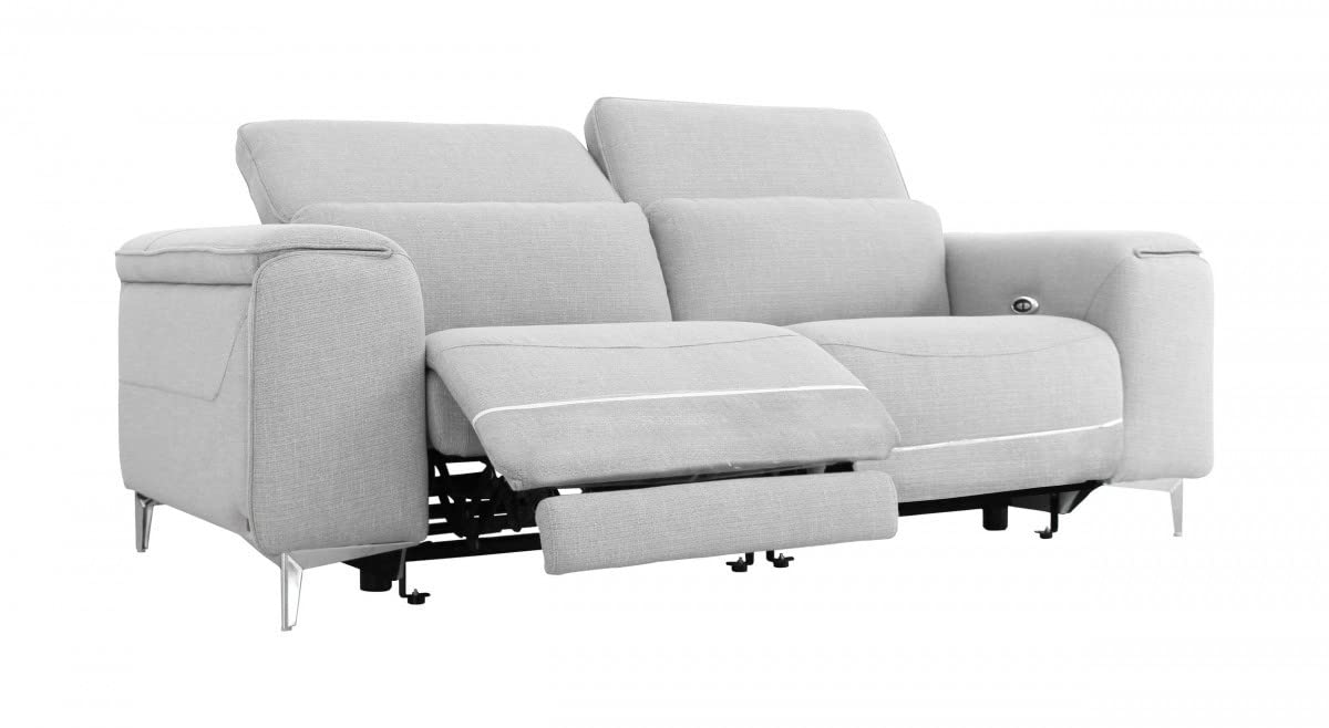 HomeRoots Modern Grey 84" Double Recliner Loveseat