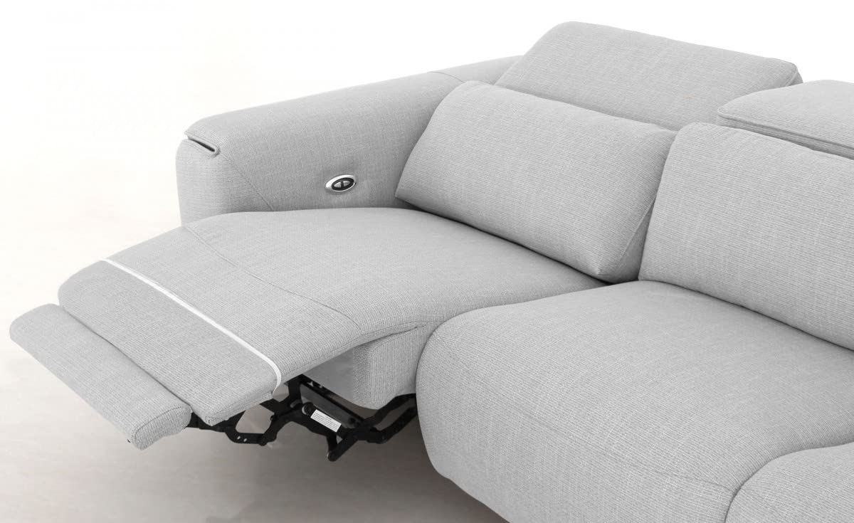 HomeRoots Modern Grey 84" Double Recliner Loveseat