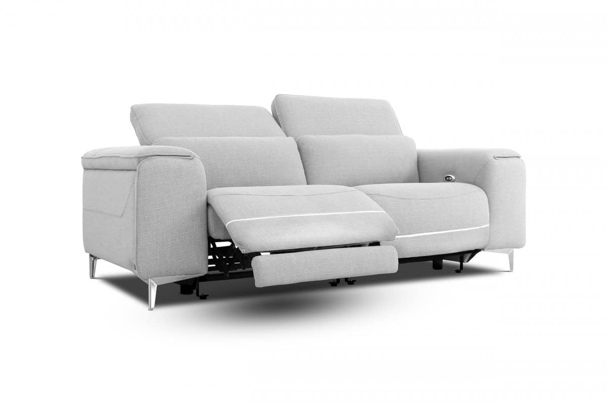 HomeRoots Modern Grey 84" Double Recliner Loveseat